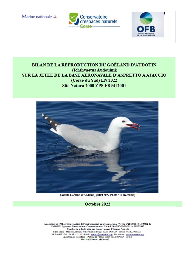Bilan : Suivi 2022 de la reproduction du goéland d'audouin (ichthyaetus ...